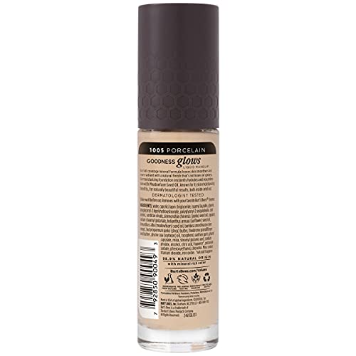 Burt's Bees Goodness Glows Liquid Makeup, Porcelain - 1.0 Ounce
