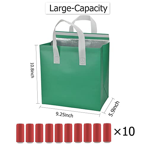 SDQCLIIF insulated take out bags,restaurant takeaways bags with sturdy Self-adhesive stickers and handles,ideal for uber eats,Cold or hot Food Delivery,Restaurant takeaways,Picnic party