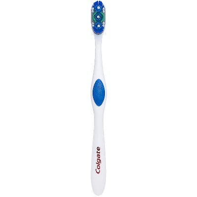 Colgate 360 Whole Mouth Toothbrush, Adult Soft Toothbrush With Tapered Bristles, Features Tongue Cleaner and Ergonomic Handle, Helps Whiten Teeth and Removes Bacteria, 4 Pack