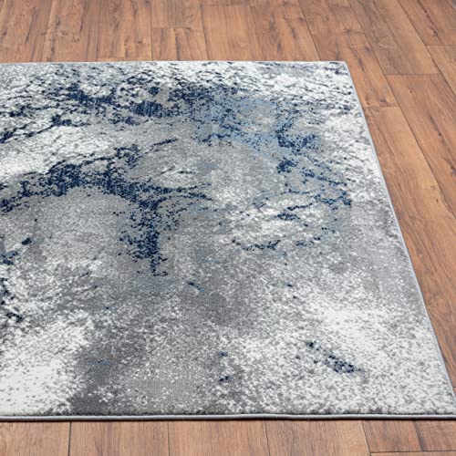 LUXE WEAVERS Cambridge Collection Abstract Area Rug 1685 Blue 5x7