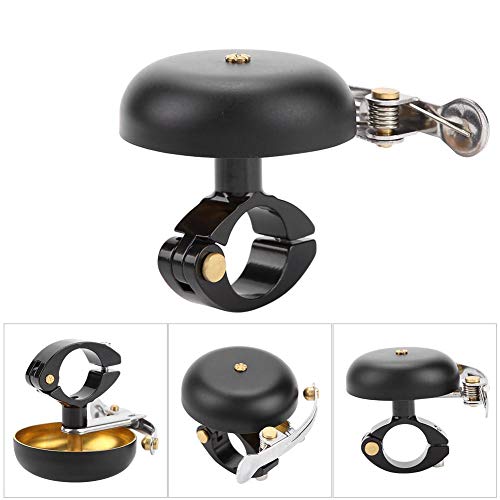 Brass Bell, Anodized Bike Warning Crisp for Mountain & Road Bikes Cycling Horn Accessory(Black)