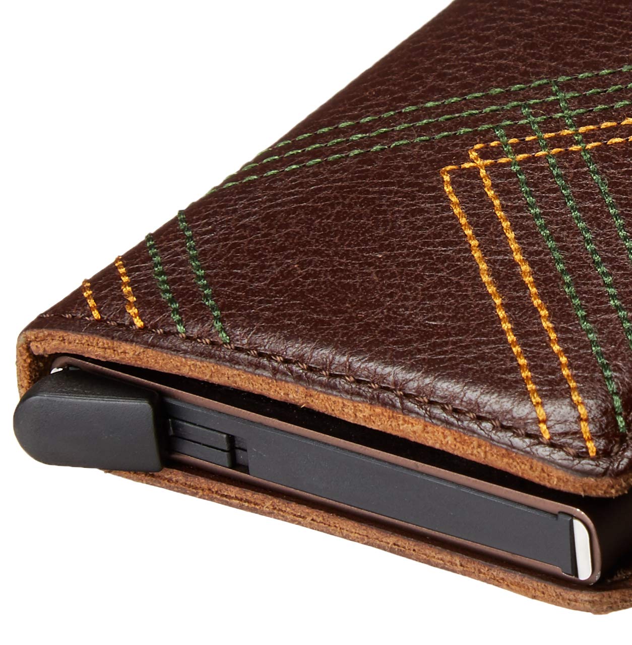 Secrid - Secrid Slim Wallet Stitch Embroidered Vegetable-Tanned (Linea Espresso)