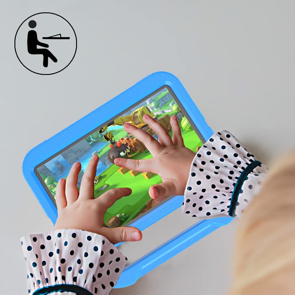 Fire HD 8 & HD 8 Plus Tablet Case for Kids (Only 12th Gen, 2022 Release) - DJ&RPPQ Lightweight Shockproof Cover with Handle Stand for Kindle Fire HD 8 Kids Tablet & Kids Pro Tablet - Blue
