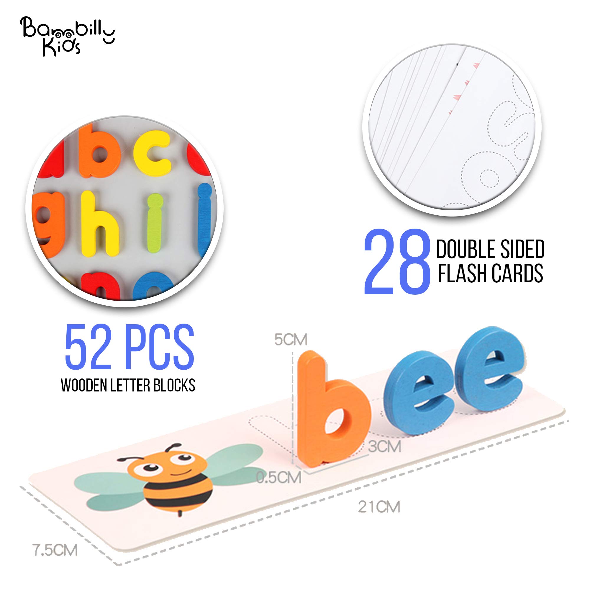 See and spell learning toy, spelling game, kids educational toys, learning game, matching letter game, wooden alphabet letters and flash cards, fun learning activity for preschool kids, play and learn