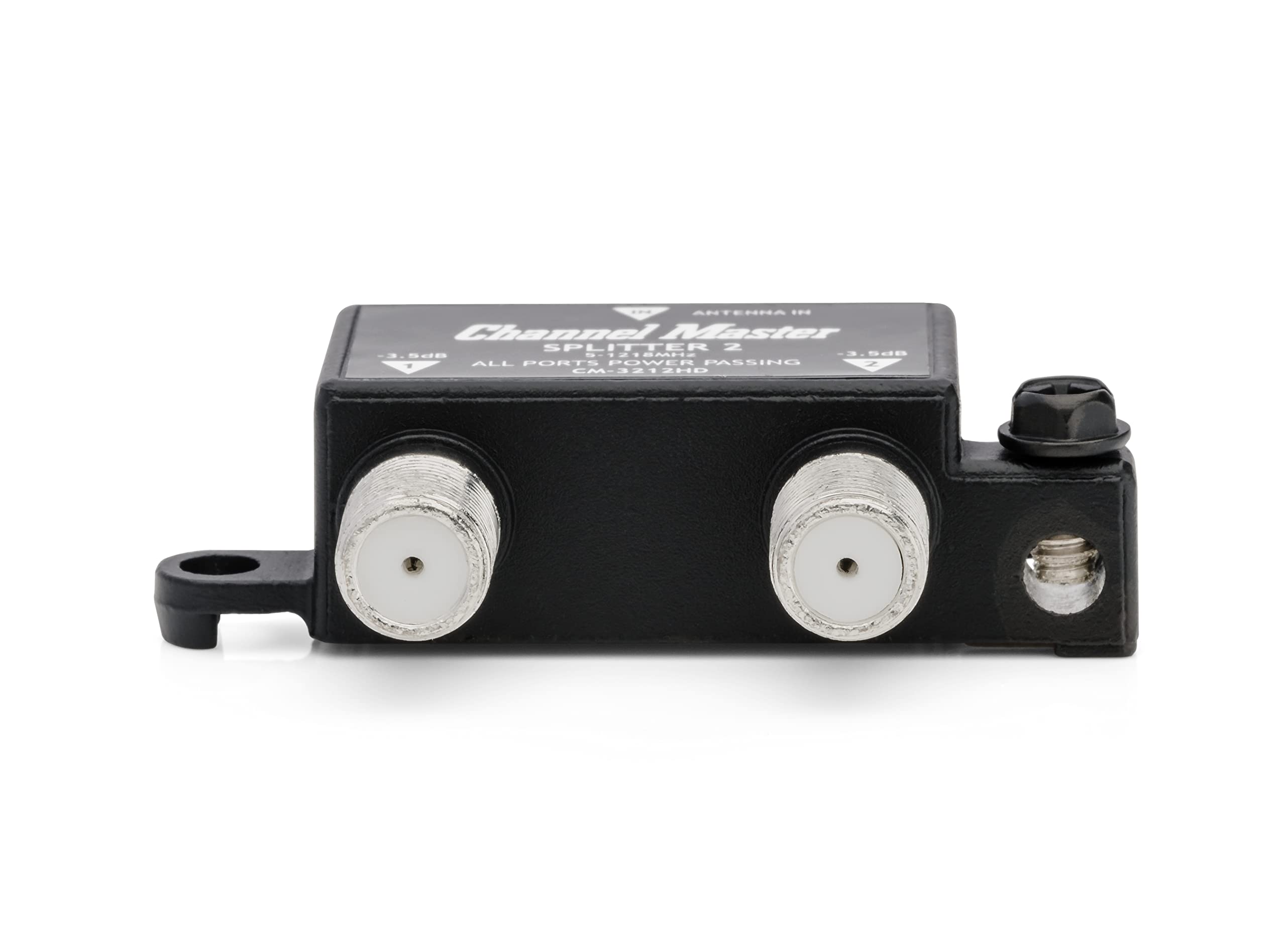 Channel Master Splitter 2, 2-Way Splitter with Power Passing Capability for TV Antenna and Cable Signals