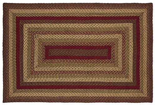 IHF Home Decor Cinnamon Braided Rug 20"x30" Rectangle Accent Floor Carpet Natural Jute Material Doormat | Wine, Natural and Brown Enhance with Woven Collection (20"x30" Rectangle, Cinnamon)