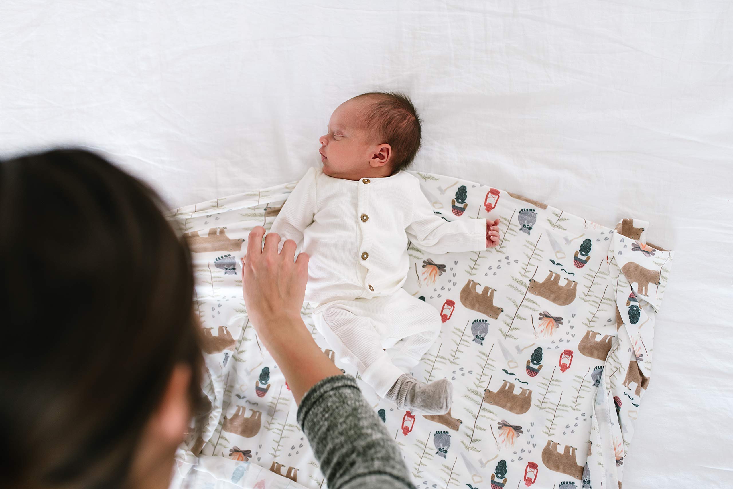 Copper Pearl Large Premium Knit Baby Swaddle Receiving Blanket Lumberjack
