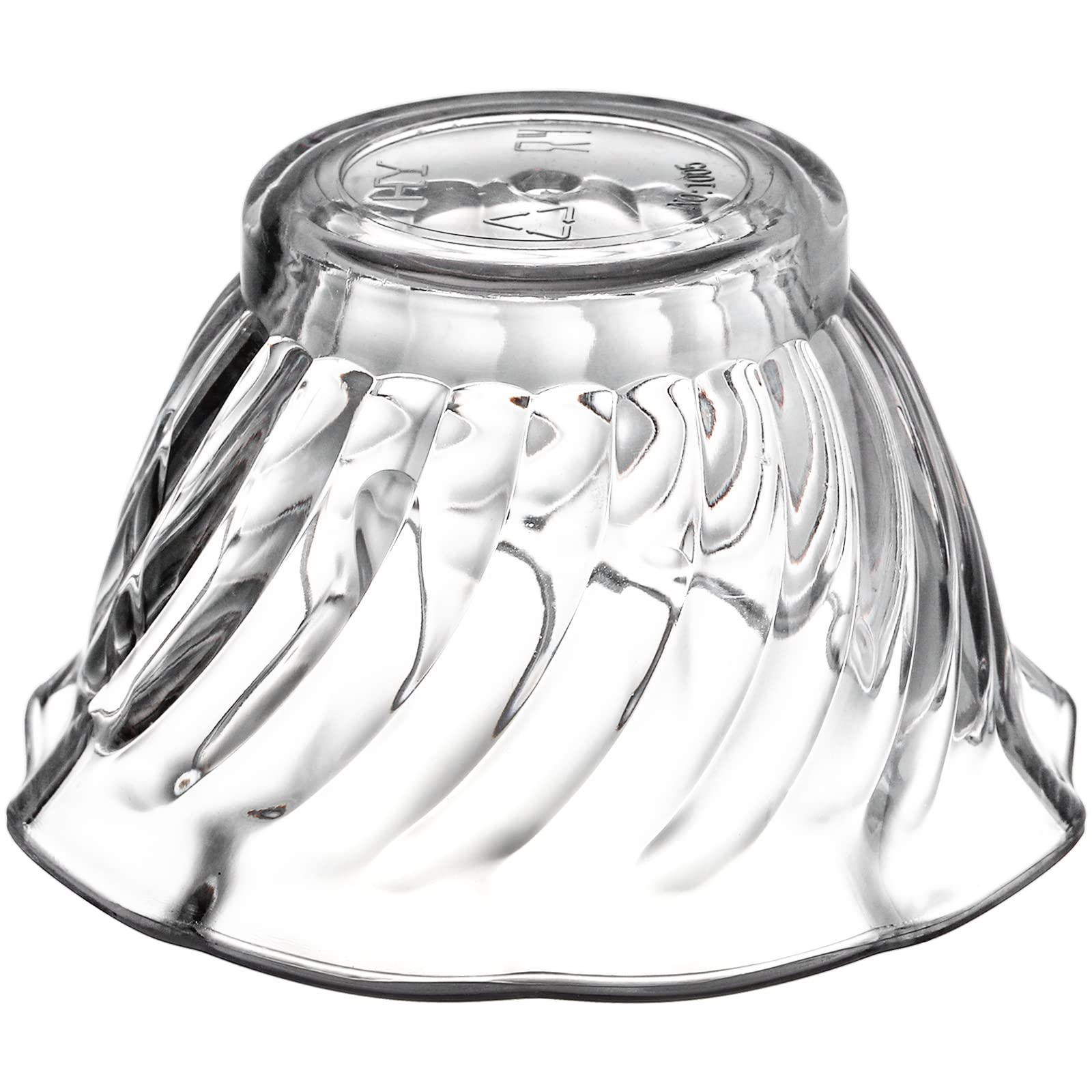 Elsjoy Set of 12 Plastic Dessert Bowls, 5.7 Oz Mini Appetizer Cup Clear Small Snack Bowls, Small Plastic Ice Cream Bowls for Candy, Nut, Fruits, Flower Shape