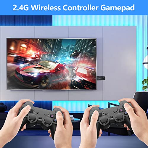Nostalgia Stick Game,Wireless Retro Game Console, Dual 2.4G Wireless Controllers Gamepad 4K Game Stick,Plug and Play Video Game Consoles with bulit in 13000 +Games,Handheld Game Stick for Kids Adults
