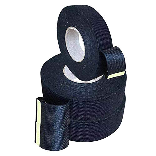Seigun,Wire Harness Automotive Cloth Tape, Black Wire Loom Harness Tape,High Temp Wire Harness Wrapping Tape,Noise Damping Heat Proof,Felt Tape (19MM × 15M)(2pack)