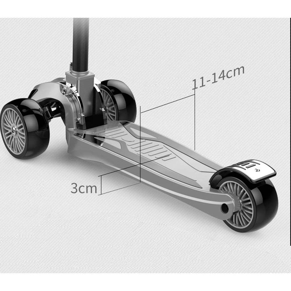 Ygqtbc Scooter for Kids 3 Wheel Kick Scooter for Toddler Girls Boys, Lean to Steer, 4 Adjustable Height, Light Up Wheels for Children Ages 2-16