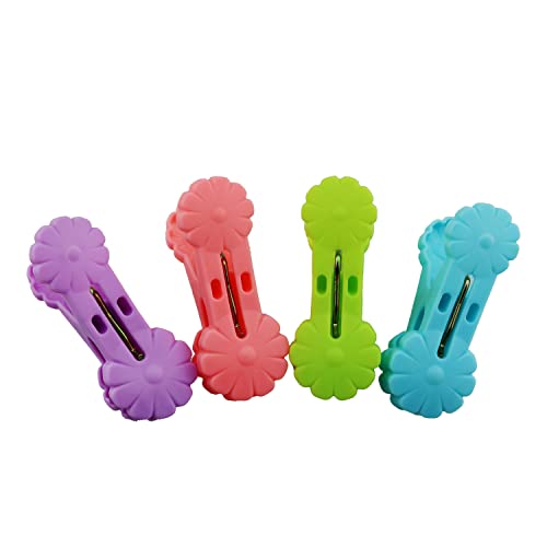 HSCGIN 24pcs Flower Shape Clothes Clips 60x15mm Windproof Photo Paper Pegs Craft Clips for Cloth Drying Hanging Clothespins