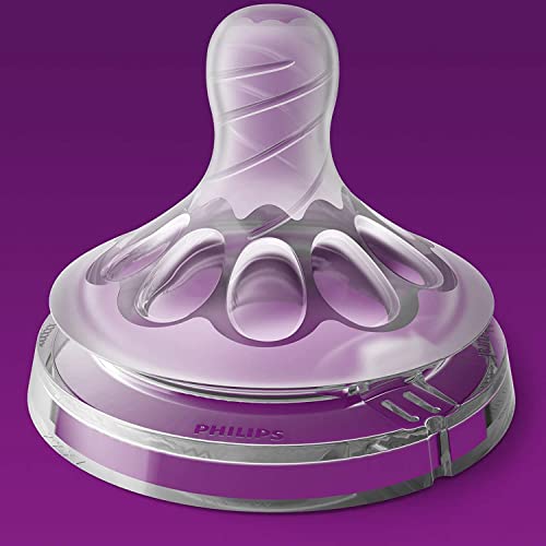 Philips AVENT Natural Baby Bottle Nipple, Fast Flow Nipple, 6M+, 2pk, Clear