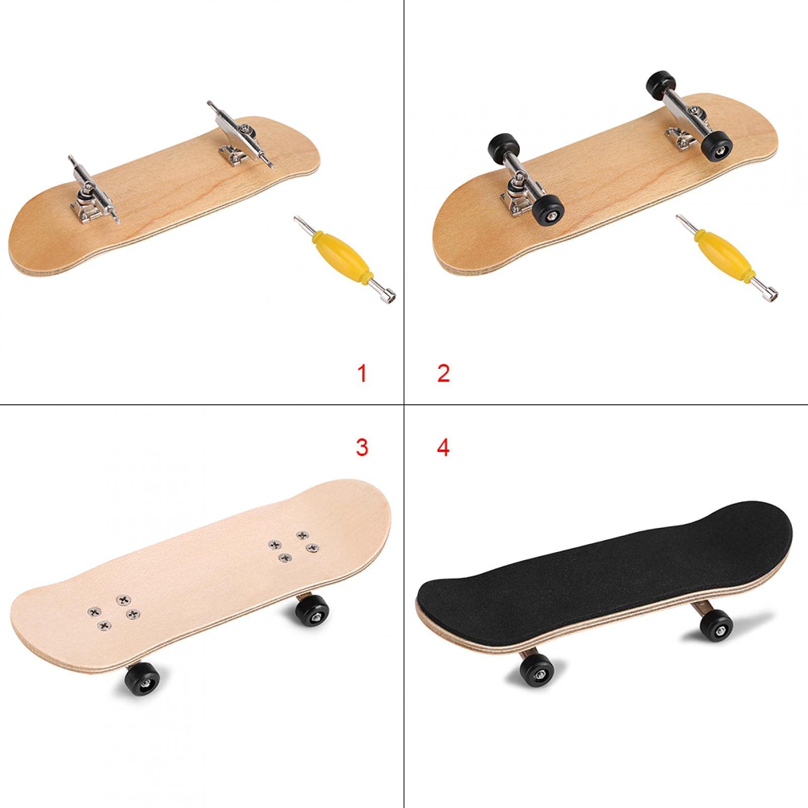 Weohoviy Finger Skateboard, Maple Wooden Fingerboard with Box Reduce Pressure and Ideal for Finger Skater, Kids (Red)