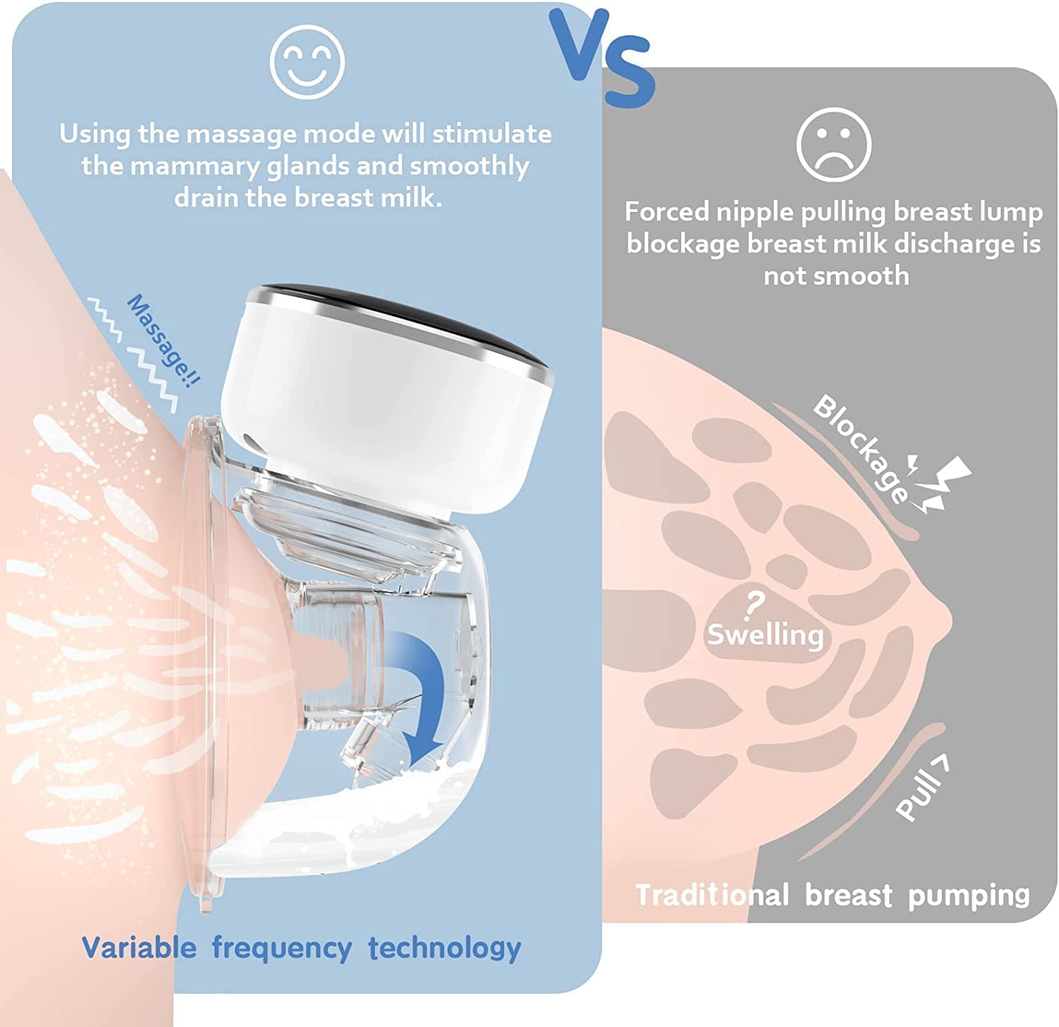 Electric Breast Pump,JOYWA Wearable Breast Pump Hands Free,Ultra-Quiet & Painless,4 Modes with 9 Levels,LCD Display,24mm Flange