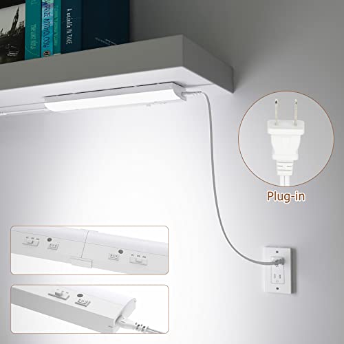PESUTEN led Under Cabinet Task Lighting for Kitchen Plug-in Closet Light dimmable Under Cabinet Light 3 Color 3000K/4000K/5000K for Kitchen Garage Counter/Sink Area 12 inch