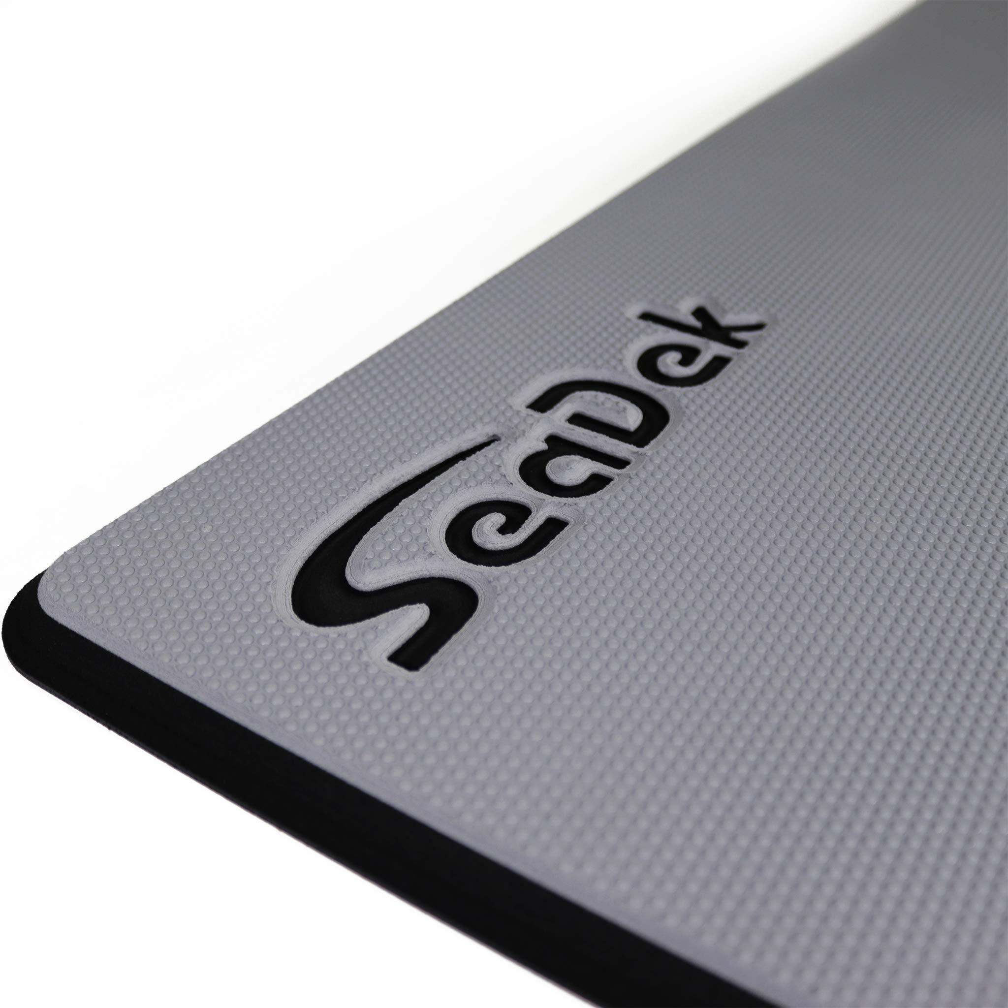 Castaway Customs | SeaDek 13mm Foam | Embossed Anti- Fatigue Helm Station Pad | Non Slip Boat Standing Mat | 3M Adhesive Backing (Storm Gray/Black, Small)