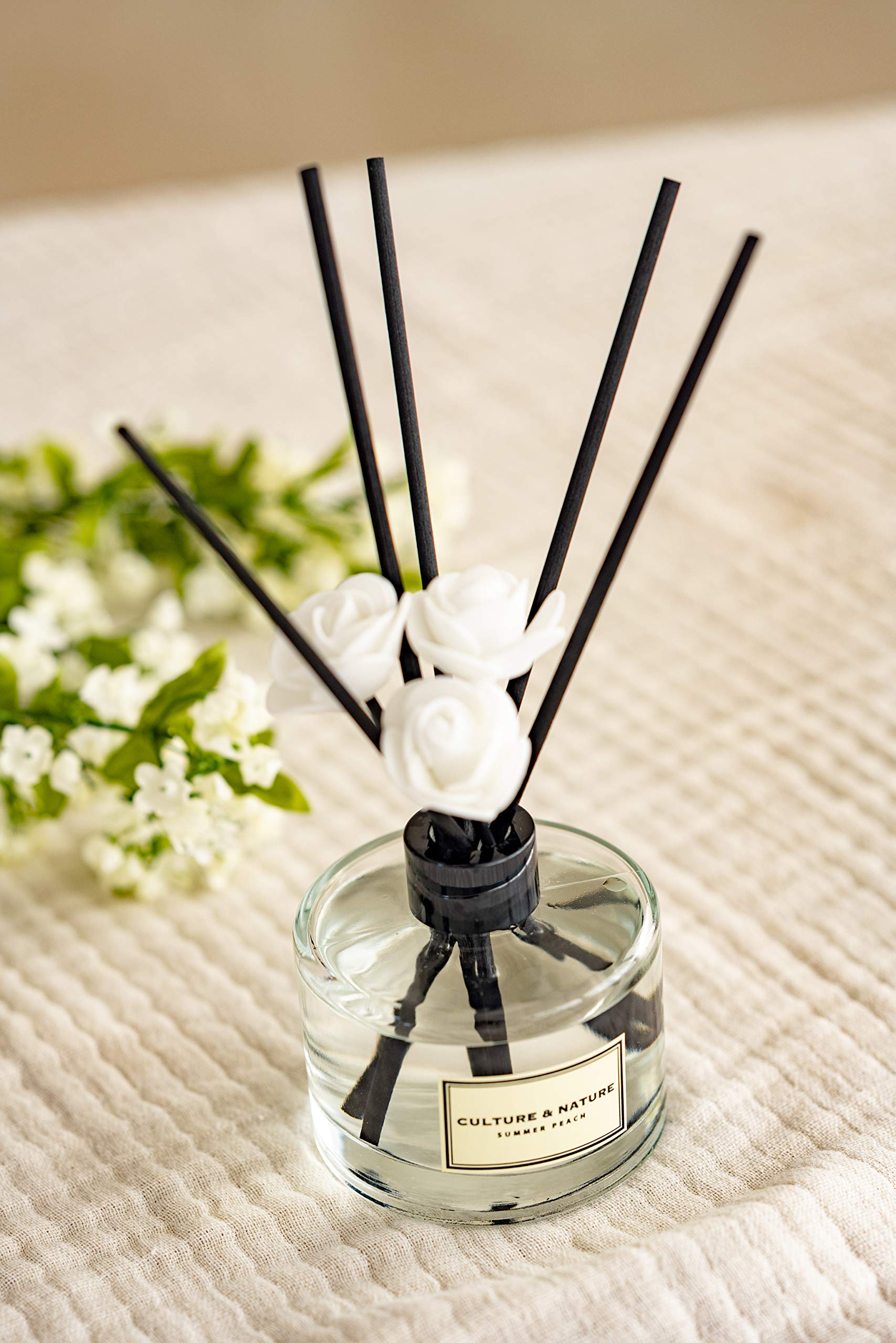 CULTURE & NATURE Reed Diffuser 6.7oz (200ml) Summer Peach Scented Reed Diffuser Set
