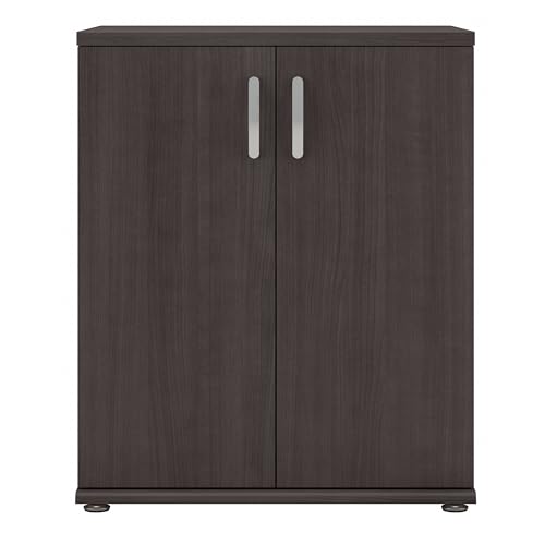 Bush Business Furniture Universal Laundry Room Storage Cabinet with Doors and Shelves, Storm Gray