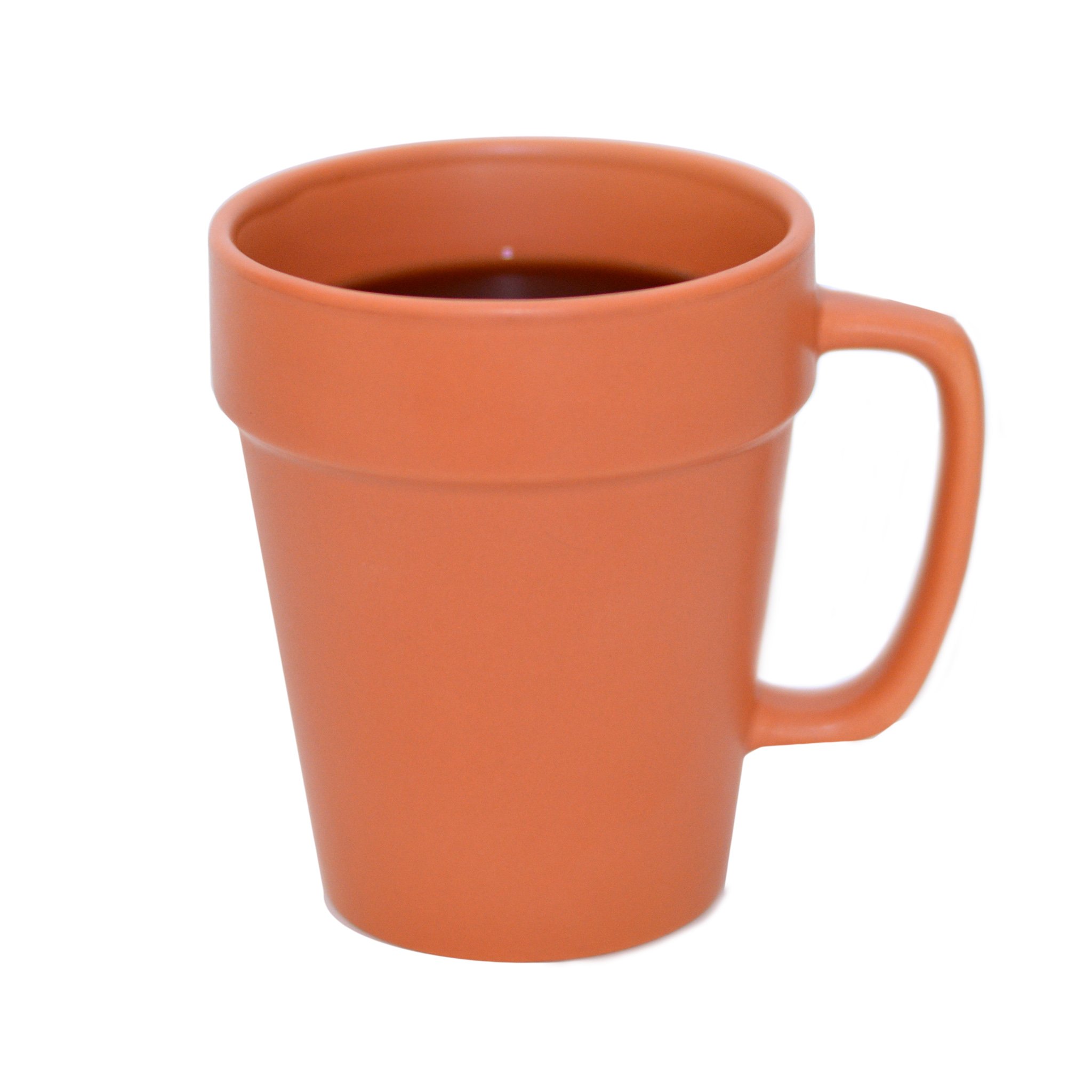 Culver 14-ounce Flower Pot Ceramic Mug, Set of 2 (Terra Cotta Color)
