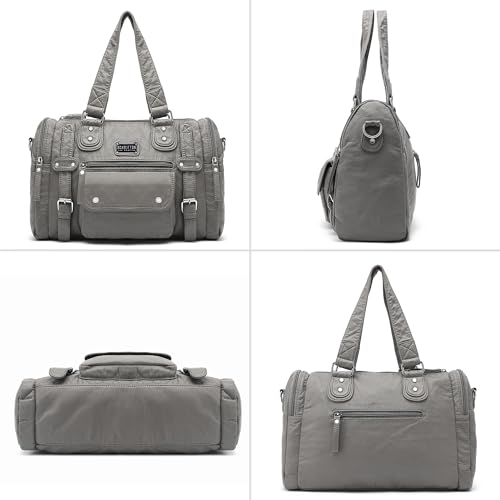 Scarleton Purses for Women Large Hobo Bags Satchel Handbags for Women Top Handle Shoulder Bag Tote Vegan Leather, H148524, Grey