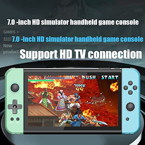 LIMKOO X70 Handheld Game Consoles, 128-Bit 7-Inch Large-Screen HD Double Pocket Game Console Built-in 19 Emulators Support Memory Expansion and Game Save(Color:Black)