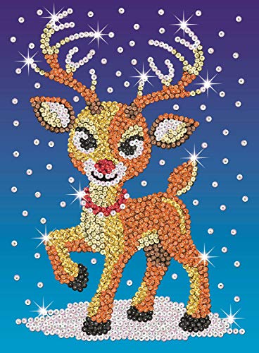 Sequin Art Red Ruby Reindeer, Sparkling Arts and Crafts Kit; Creative Crafts for Adults and Kids