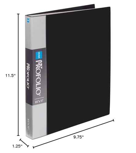 Itoya Original Art ProFolio 8.5x11 Black Art Portfolio Binder with Plastic Sleeves with 96 Pages - Portfolio Folder for Artwork with Clear Sheet Protectors - Presentation Book for Art Display