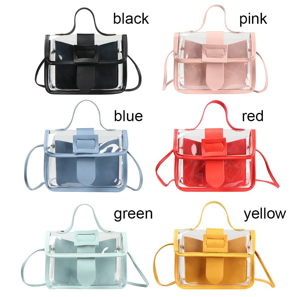 Cofordos Shoulder Bag Women Crossbody Handbag Small Jelly Candy Color PVC Transparent Clutches(red)