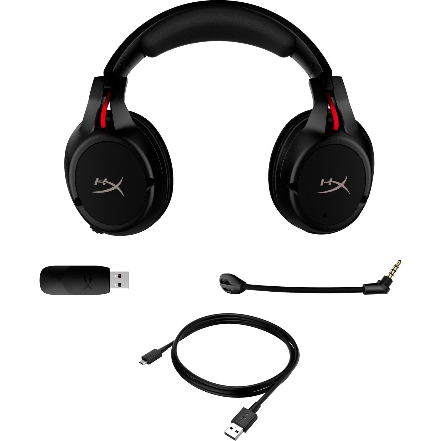 HyperX Cloud Flight - Wireless Gaming Headset, Battery Lasts Up to 30 hours of Use, Detachable Noise Cancelling Microphone, Red LED Light, Bass, Comfortable Memory Foam, PS4, PC, PS4 Pro (Renewed)