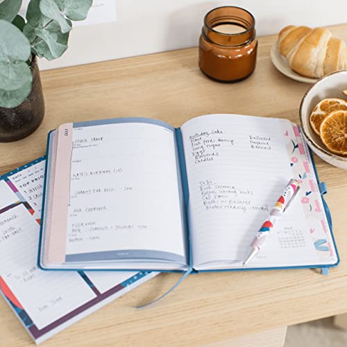Busy B Perfect Planner A5 Week to View Diary January to December 2022 - Teal Faux Leather Week to View Planner with Stickers & Tear-Out