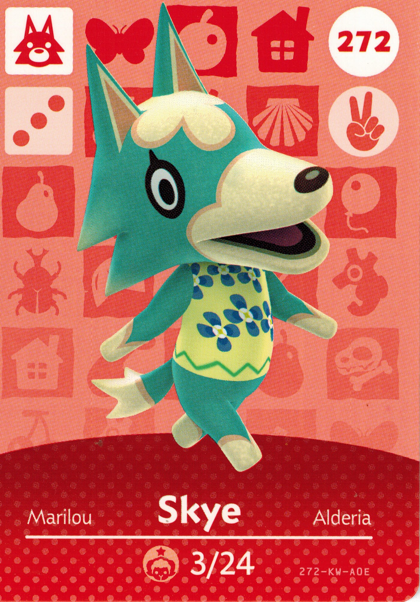Nintendo Animal Crossing Happy Home Designer Amiibo Card Skye 272/300 USA Version
