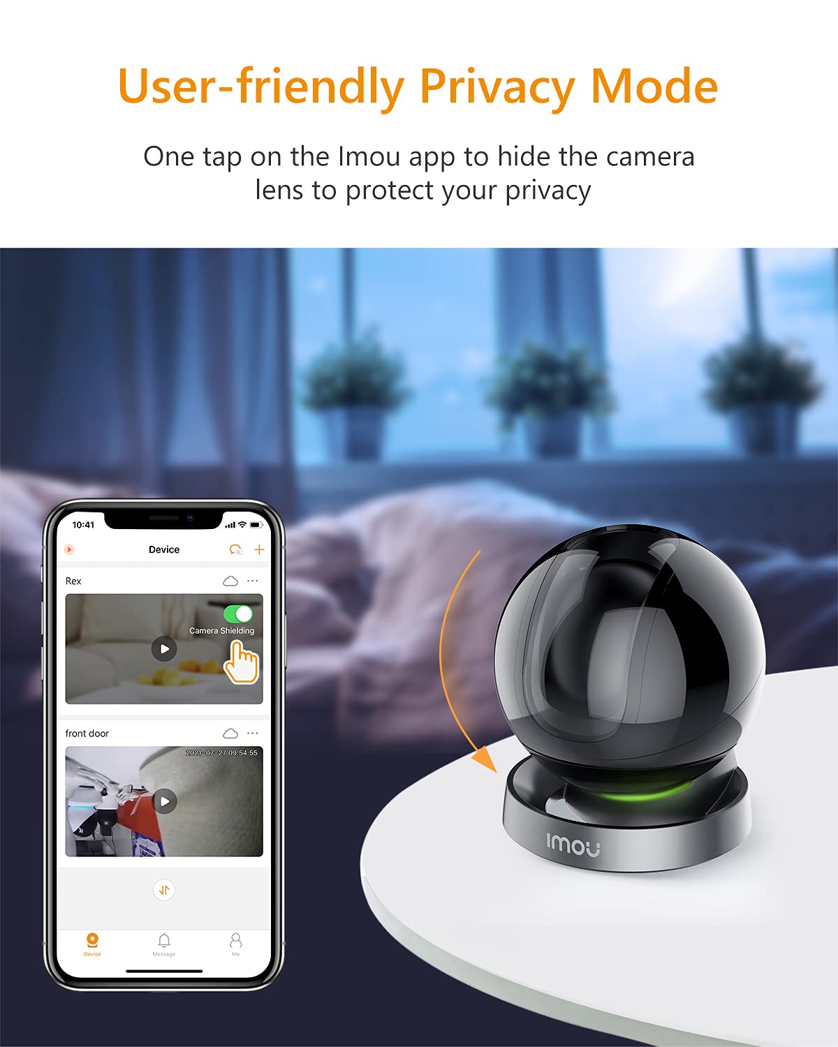 Imou Security Camera Indoor 1080P WiFi Camera (2.4G Only) 360 Degree View Smart Camera with Night Vision, 2-Way Audio, Smart Tracking, Sound Detection, Spotlight & Siren and Ethernet Port, Rex 2MP