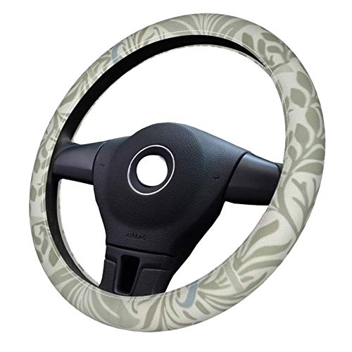 William Morris Larkspur Floral Pattern Carbon fiber steering wheel 3D sticker inner wheel button decorative cover trim
