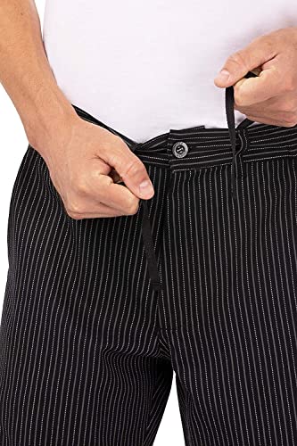 Chef Works Men's Professional Series Chef Pants, Gray Stripe, Medium