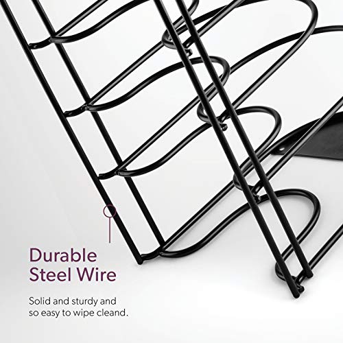 Mindspace Pan Organizer Rack, Pot lid Organizer for Cabinet Storage, Pantry Organizer, Pot Lid Organizer Rack for Kitchen Counter | 5-Tier Heavy-Duty Pan Rack | The Wire Collection, Black