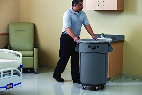Rubbermaid Commercial FG264360GRAY BRUTE Heavy-Duty Round Waste/Utility Container, 44-gallon, Gray