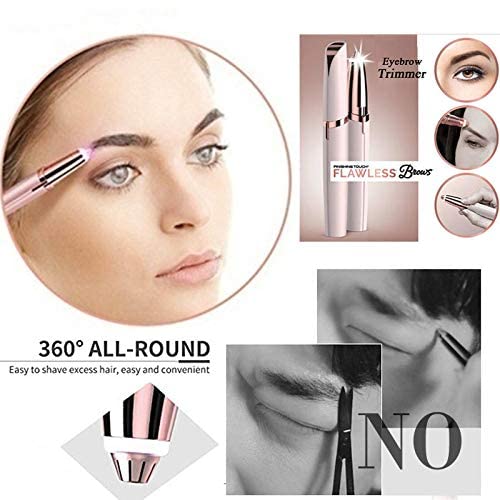 Electronic Eyebrow Trimmer Razor, Rechargeable Eyebrow Trimmer Pen (Red)