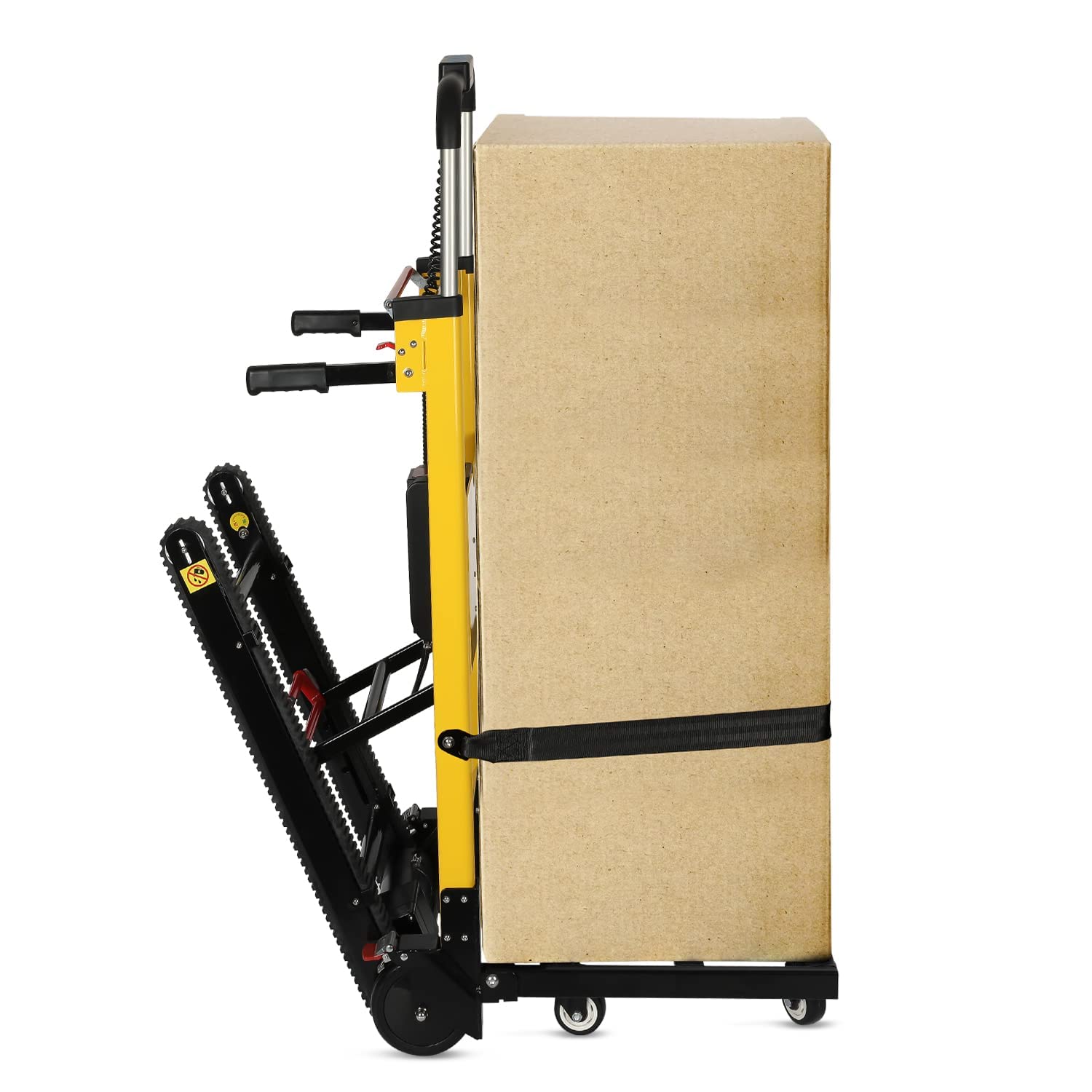 Electric Stair Climbing Hand Trucks with Removable Extension Tray, 440lbs max Load Capacity Folding Stair Climbing Dolly Takes 1500 Steps Stairs with Rubber Tracks for Easy up/Down Stairs