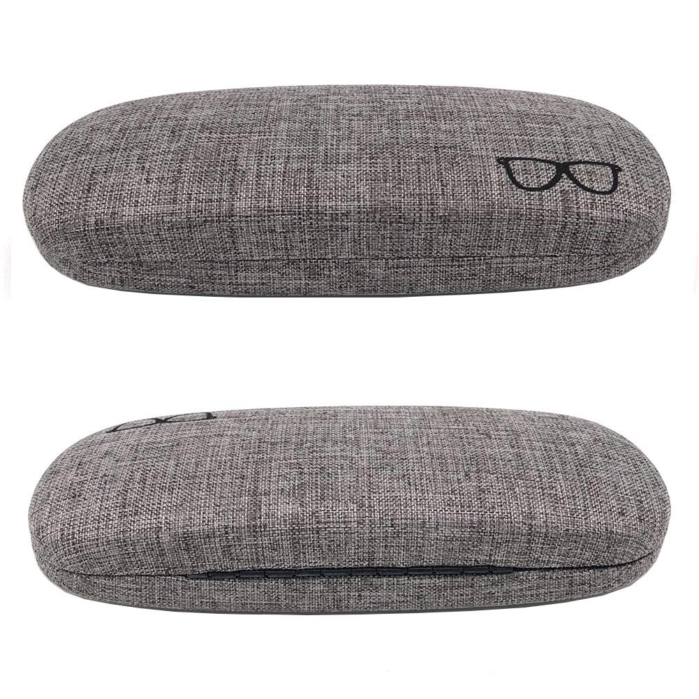 CHZZMS 4 Pack Hard Shell Eyeglasses Cases Protective Glasses Case, Gray,green,purple,brown, 6.5 x 2.6 x 1.6 inches