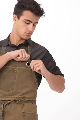 Chef Works Unisex Dorset Bib Apron, Golden Brown, One Size
