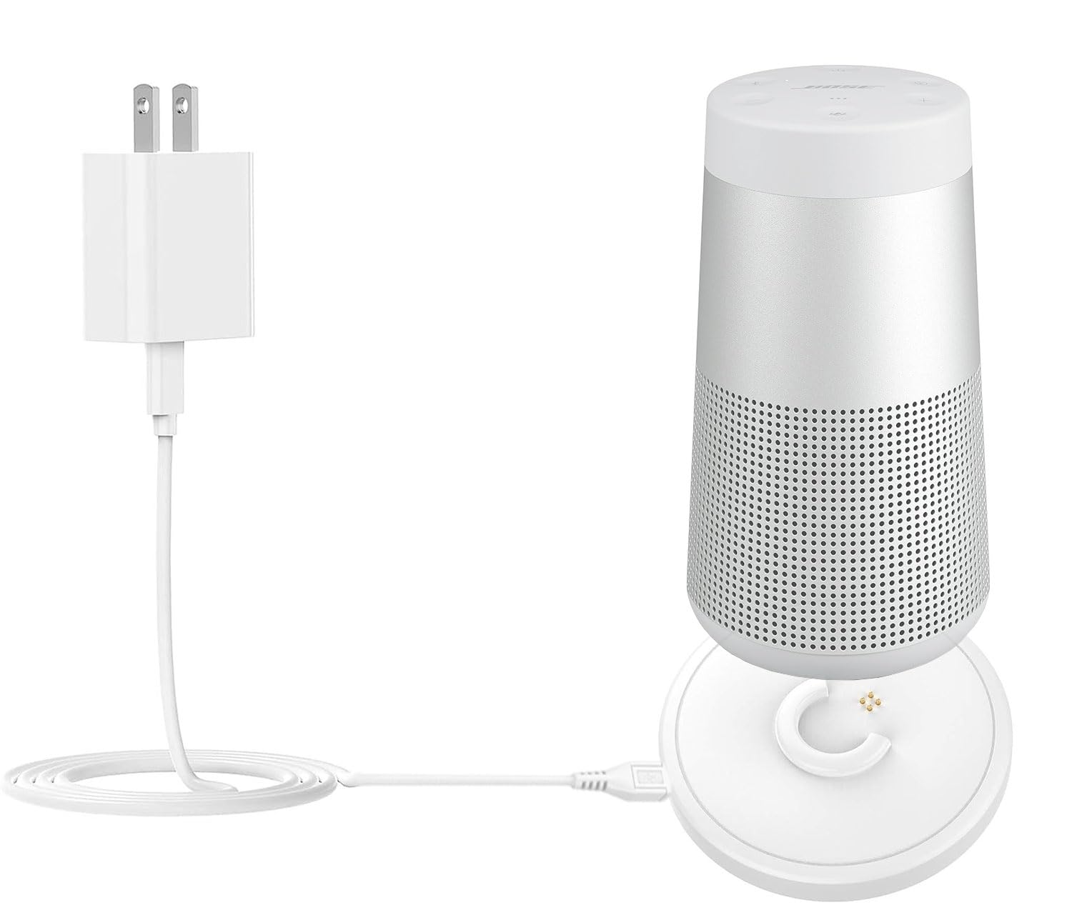 Charging Cradle Bose SoundLink Revolve, Charging Dock for Bose SoundLink Revolve+, Charger Adapter for Bose SoundLink Revolve II, Bose SoundLink Revolve II+ Bluetooth Speaker, Bose Charger Dock(White)
