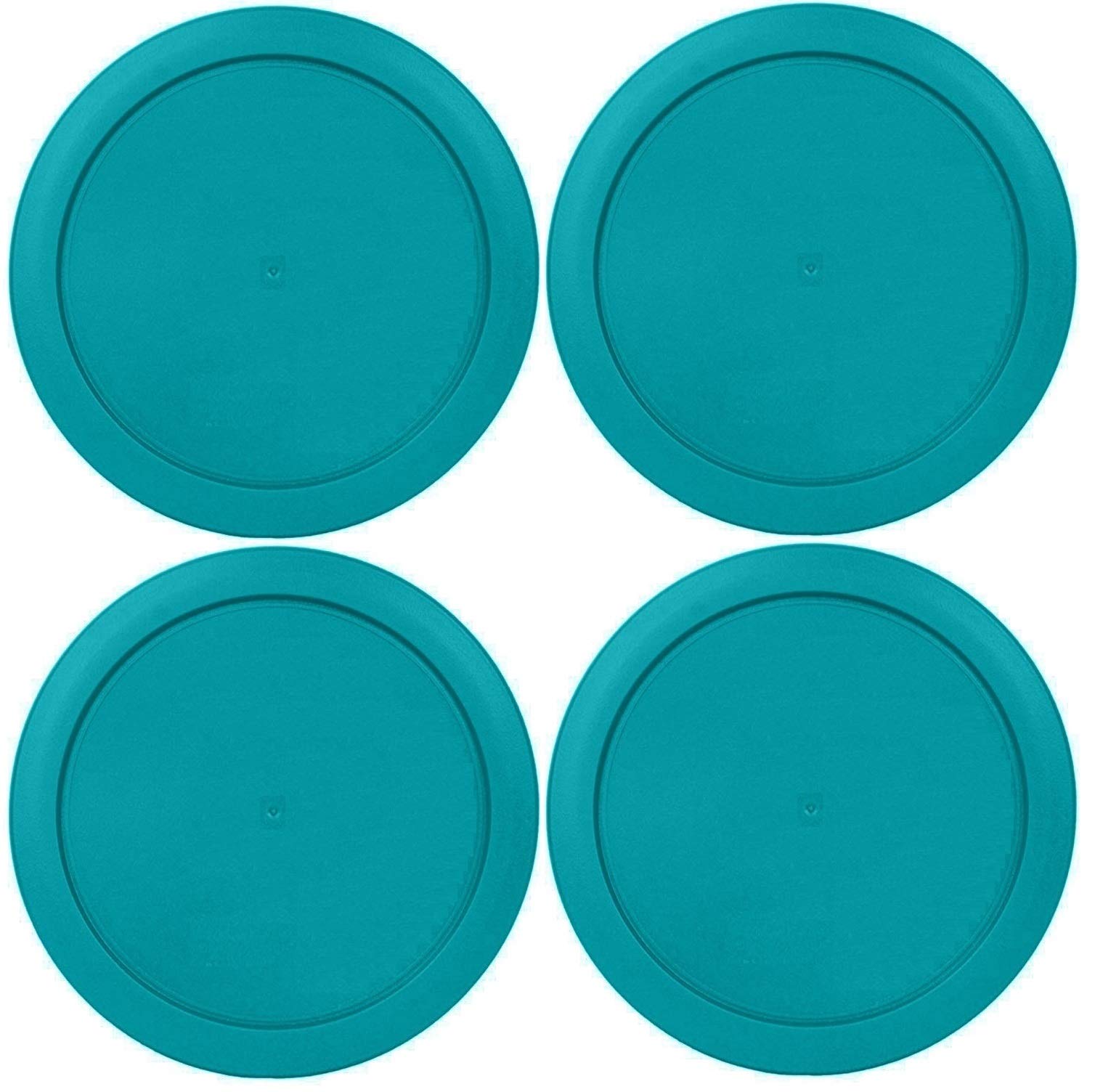 Klare Ware 4 Cup Replacement Lids/Covers for Pyrex 7201, Anchor Hocking & Klare Ware Storage Bowls (Glass Container Not Included) Microwave, Freezer & Top Rack Dishwasher Safe (4 Pack, Turquoise)