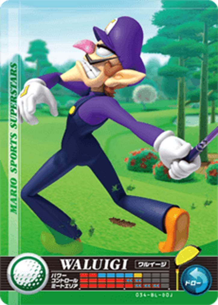 Nintendo Mario Sports Superstars Amiibo Card Golf Waluigi for Nintendo Switch, Wii U, and 3DS