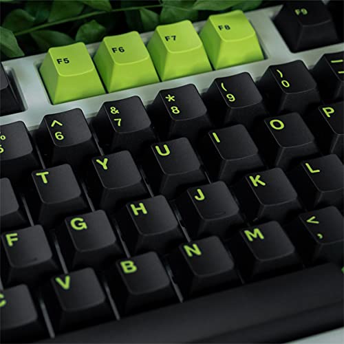 mintcaps Doubleshot Keycaps Green Black Keycaps 121 Keys Cherry Profile Custom Keycaps Set for Cherry MX Gateron Switches Mechanical Keyboards