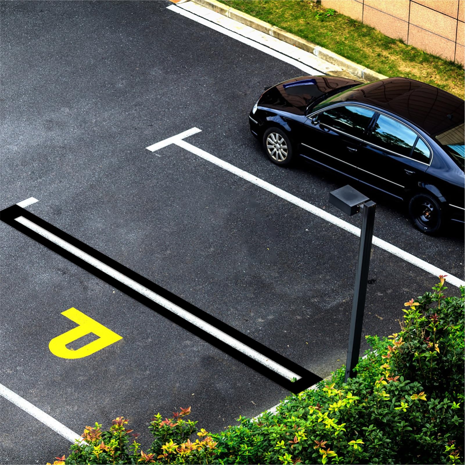 Eunika 4 x 92 Inch Parking Lot Line Stencil, Foldable Pavement Straight Line Stencil Reusable Rubber Parking Template for Painting Parking Lot & Pavement Lines for Asphalt Concrete