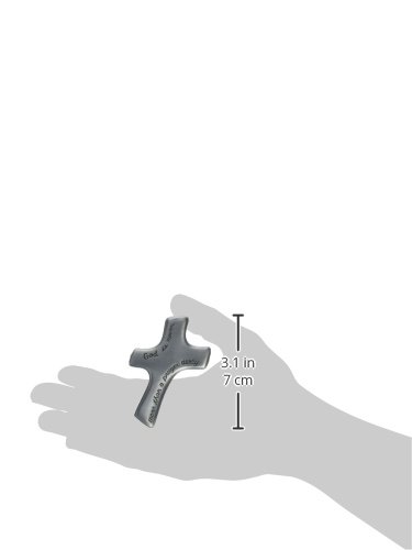 Cathedral Art A Prayer Away Silver Metal Palm Cross, Handheld Cross for Comfort and Prayer, 2 3/4 Inches