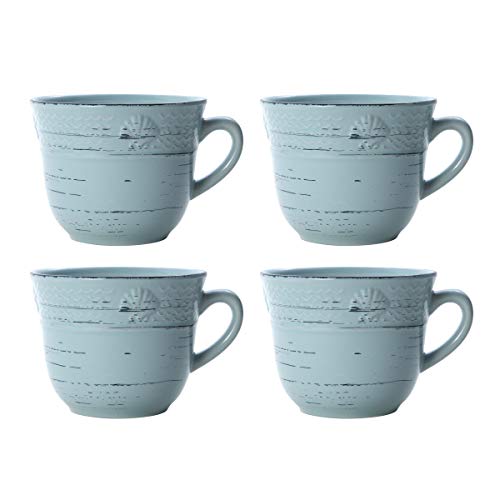 Pfaltzgraff Trellis Coastal 16-Piece Dinnerware Set, teal