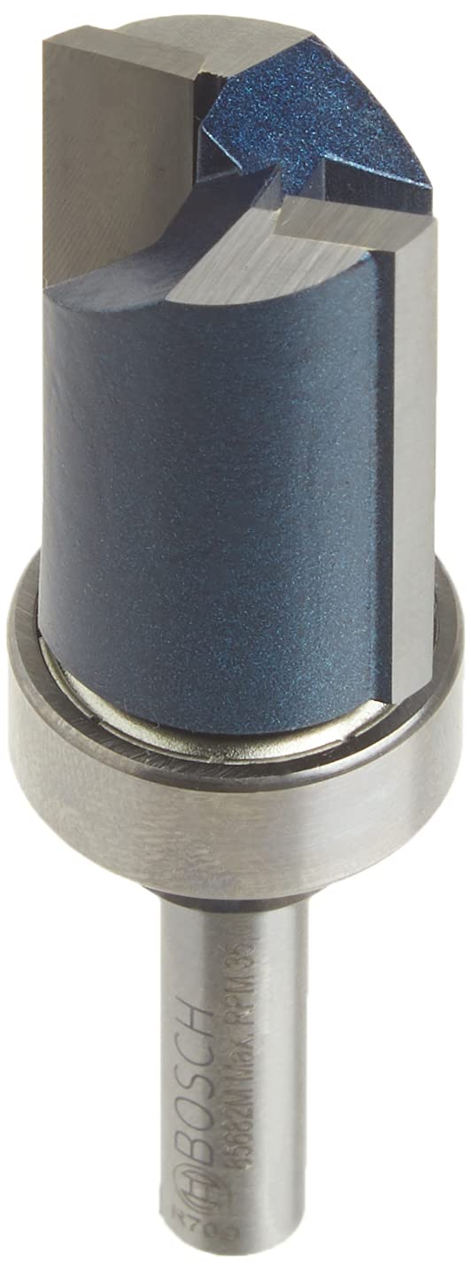 Bosch 85682MC 3/4 In. x 1 In. Carbide-Tipped Double-Flute Top-Bearing Straight Trim Router Bit
