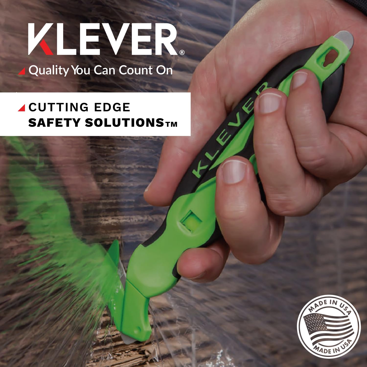 Klever Excel PLUS Wide Cut Safety Cutter, Carbon Steel Blade, Cuts Boxes, Film, Tape, and More, Utility Knife, Orange, 20/pk (PLS-400-30G)